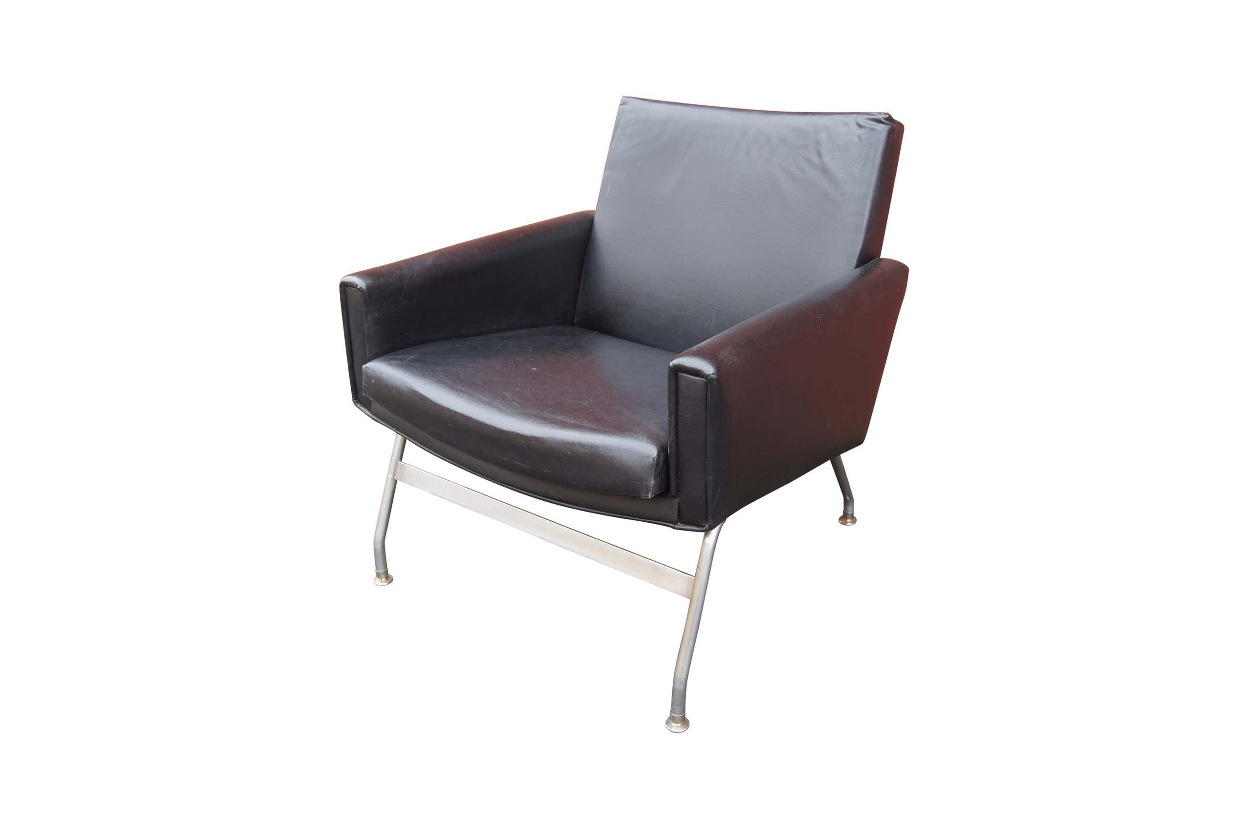 Leather and Steel Armchair - Machine Age - New England's Largest ...